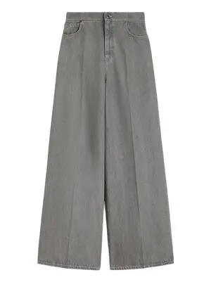 Max Mara Wide-leg Denim Trousers - Black