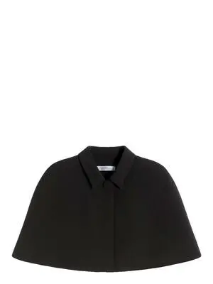 Max Mara Cropped Cady Cape With Shirt Details - Black