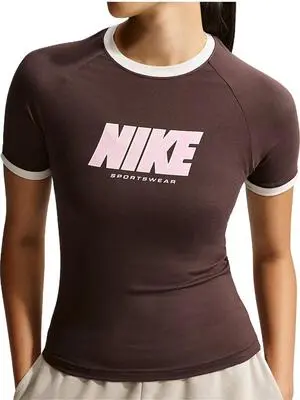 Nike Nike Sportswear Fitted T-Shirt Baroque Brown/sail
