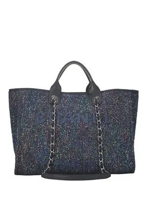 Chanel Sequin Deauville Nm Tote - Navy
