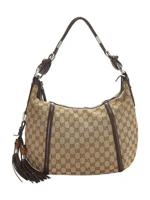 Gucci Original Gg Techno Horsebit Hobo Bag - Beige