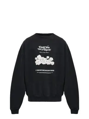 Vetements Long-sleeved Sweatshirt With Graphic Print - Washed Black
