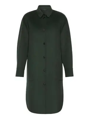 Max Mara Virgin Wool Button-down Coat - Dark Green