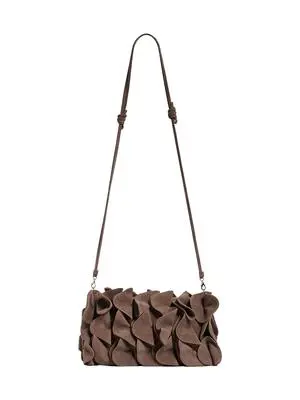 FARM RIO FARM Rio Suede Flower Clutch Bag With Floral Accents