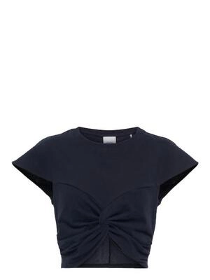 Isabel Marant Étoile Zineae Cropped Cotton Jersey Top - Black