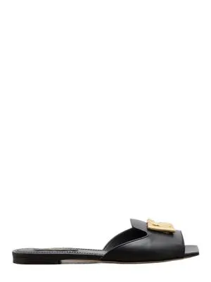 Dolce & Gabbana Abaya Leather Mules - Black