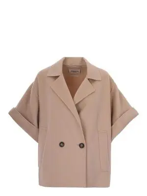 Max Mara Double Breasted Wool Coat - Cream