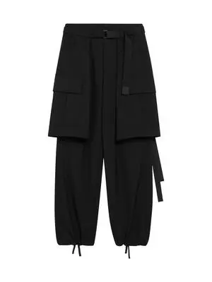 Sacai Wool-blend Cargo Trousers - Black