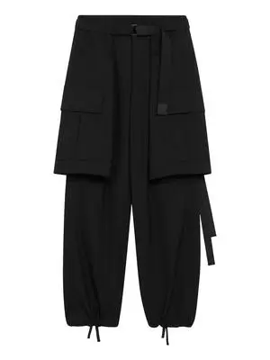 Sacai Wool-blend Cargo Trousers - Black