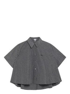 Loewe LOEWE Trapeze Checked Technical Cotton Shirt Black