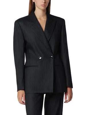 Isabel Marant Étoile Double-breasted Pinstripe Jacket - Black