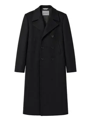Balenciaga Long Double-faced Tailored Coat In Wool - Black