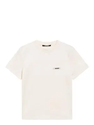 Jacquemus Fitted T-shirt With Grosgrain Logo - Cream