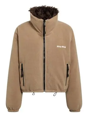 Miu Miu Camel Fleece Down Jacket - Cream