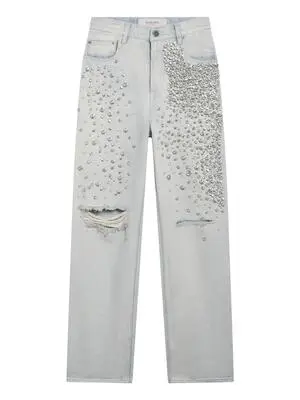 GOLDEN GOOSE Golden Goose Deluxe Brand Wide Leg Jeans With Cabochon Crystals