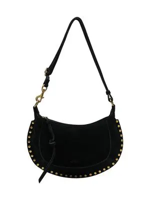 Isabel Marant Étoile Oskan Moon Shoulder Bag In Suede - Black
