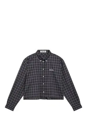 Miu Miu Cocoa Tartan Shirt - Blue