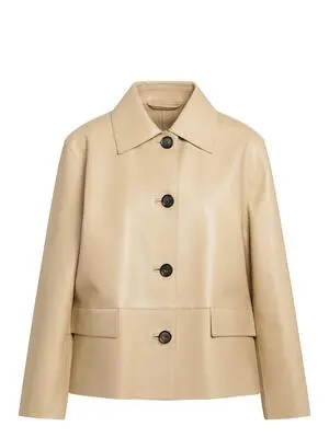 TOTEME Lamb Leather Jacket - Cream