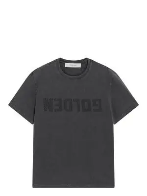GOLDEN GOOSE Anthracite Grey Vintage-effect T-shirt - Gray