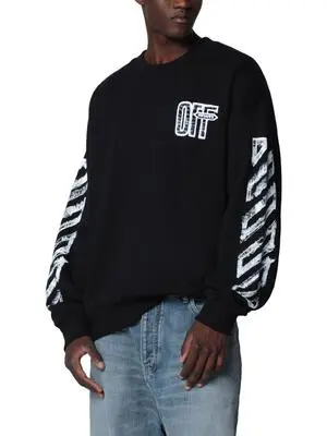 Off-White Motion Arrow Cotton Sweatshirt - Black