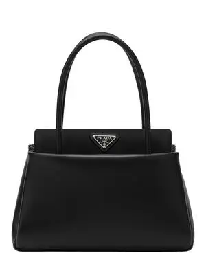 Prada Medium Passage Bag In Leather And Re-nylon - Black