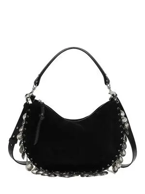 Isabel Marant Étoile Oskan Soft Zipped Bag In Suede With Medallions - Black