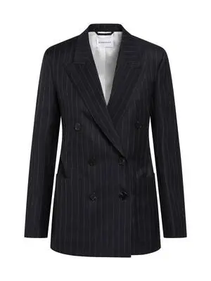 Givenchy Double-breasted Pinstripe Wool Jacket - Blue