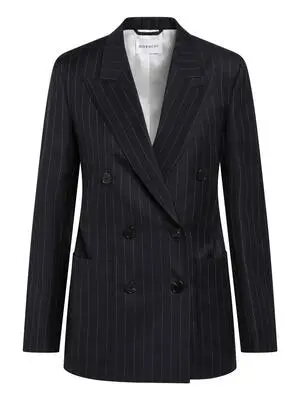 Givenchy Double-breasted Pinstripe Wool Jacket - Blue