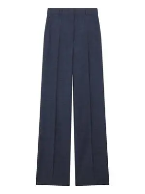 Max Mara Virgin Wool Tailored Trousers - Blue
