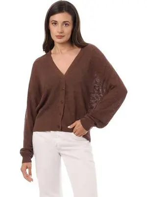 Equipment Leopard V-neck Cardigan - Nutshell