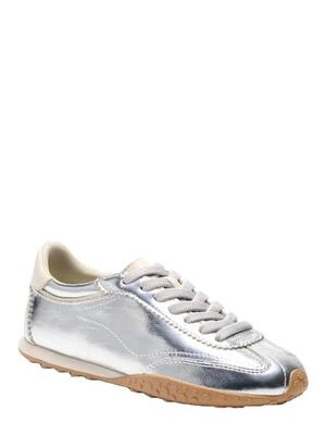 HOFF Metallic Leather Lace-up Sneakers - Silver
