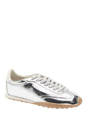 HOFF Metallic Leather Lace-up Sneakers - Silver