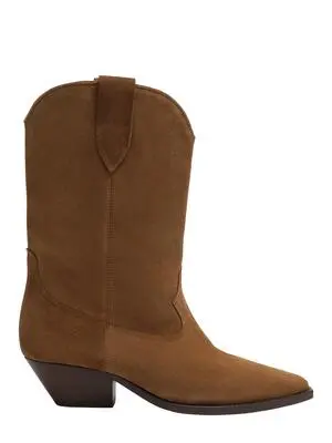 Isabel Marant Étoile Suede Cowboy Ankle Boots - Brown
