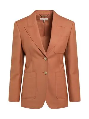 Chloé Single-breasted Jacket In Wool Gabardine - Yellow