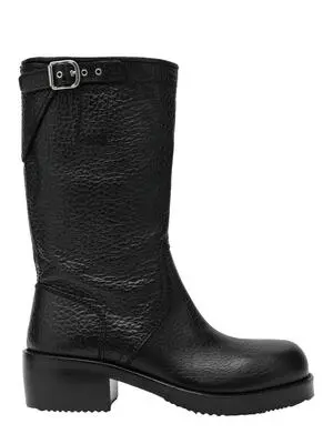 Dries Van Noten Leather Biker Boots - Black