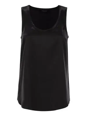 Brunello Cucinelli Stretch Silk Satin Top - Black