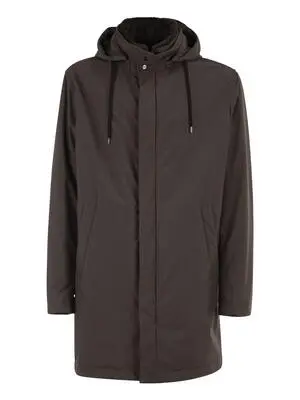 Herno Lightweight Stretch Technical Parka With Hood - Brown
