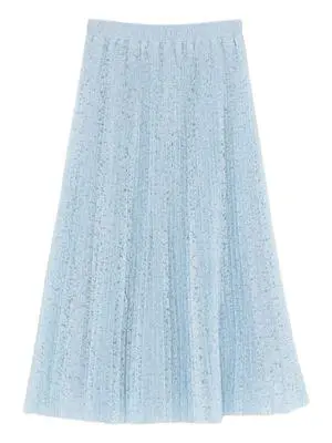 ERMANO SCERVINO Ermanno Scervino Embroidered Pleated Long Skirt - Multicolor