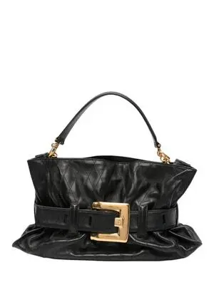 Balmain Black Leather Anthem Medium Tote - Multicolor