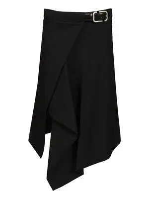 Attico Wool Midi Skirt - Multicolor