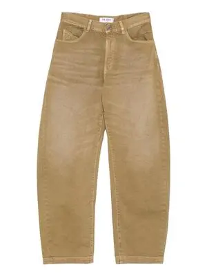 Attico Cotton Denim Jeans With Buckle Detail - Multicolor