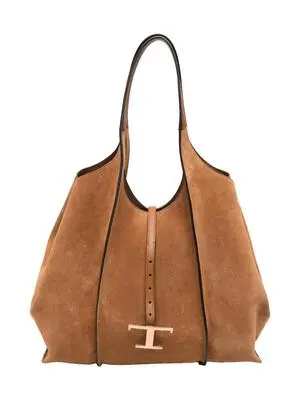 TOD'S T Timeless Medium Suede Tote Bag - Multicolor