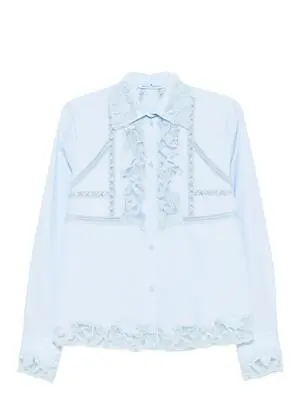 ERMANO SCERVINO Ermanno Scervino Embroidered Cotton Shirt With Lace Trim - Multicolor