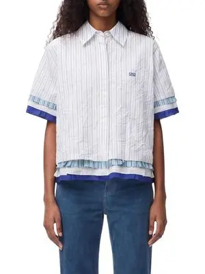 Loewe Striped Shirt With Tiered Detailing - White