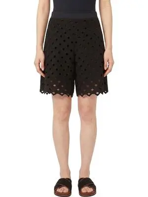 Max Mara Max Mara Black Broderie Anglaise Shorts Black