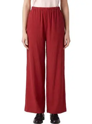Max Mara Wide Leg Textured Pants - Red