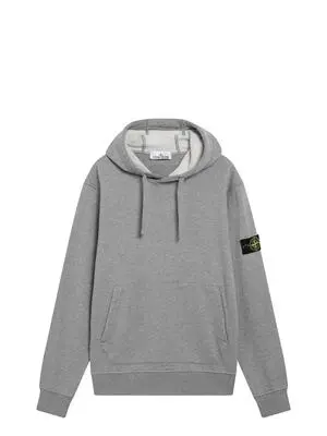 Stone Island Grey Melange Cotton Hoodie - Gray