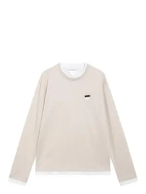 Prada Talc Long-sleeve Cotton Top - White