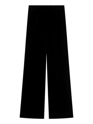 Valentino Garavani Velvet High Waist Wide Leg Trousers - Black