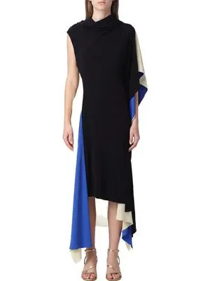 Loewe Asymmetrical Draped Dress - Multicolor